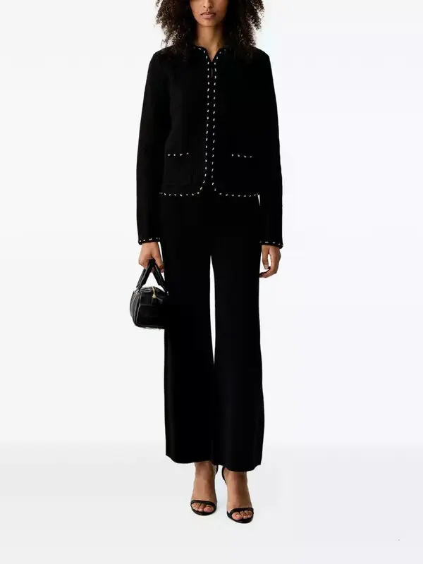 Luisa Spagnoli Modine Fine-knit Wide-leg Trousers