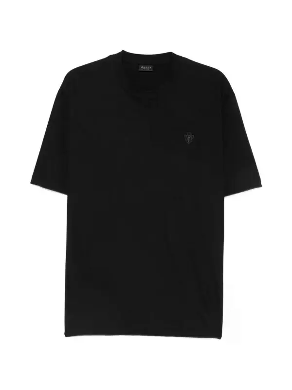 Gucci Crest-embroidered T-shirt - Black