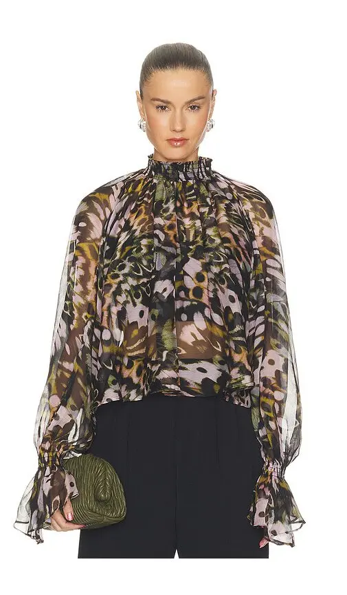 AMUR Kellen Chiffon Top In . Also