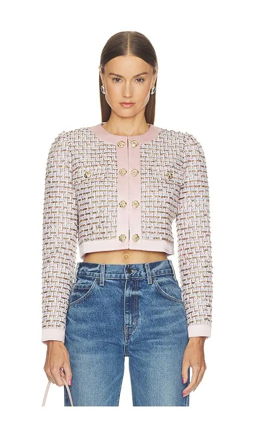 NADINE MERABI Remy Pink Jacket In . Also