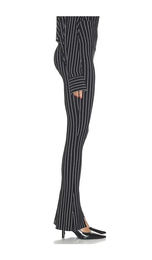 Norma Kamali Spat Legging In & White Refined Pinstripe In . Also