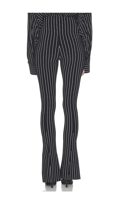 Norma Kamali Spat Legging In & White Refined Pinstripe In . Also
