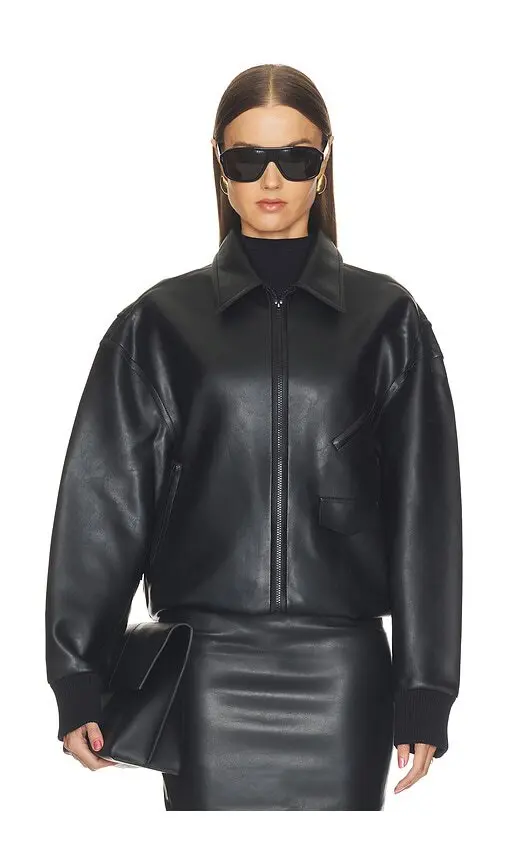 Norma Kamali Oversized Classic Zip Front Jacket In . Also