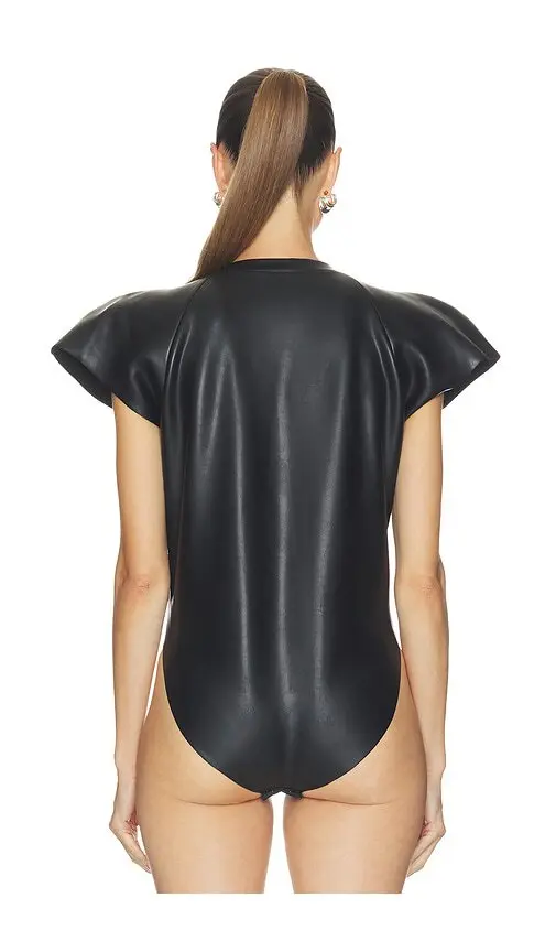 Norma Kamali Cap Sleeve Bomber Bodysuit In . Also