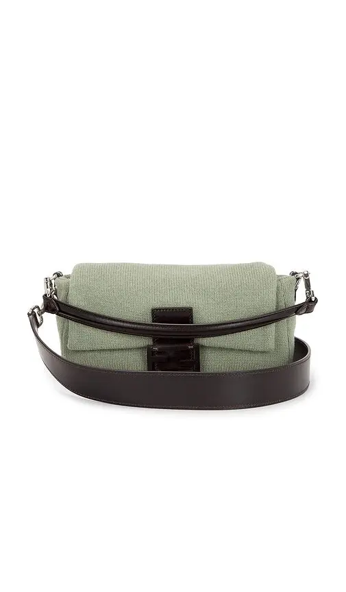 FWRD RENEW Fendi Knit Baguette Shoulder Bag - Green