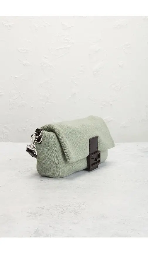 FWRD RENEW Fendi Knit Baguette Shoulder Bag - Green