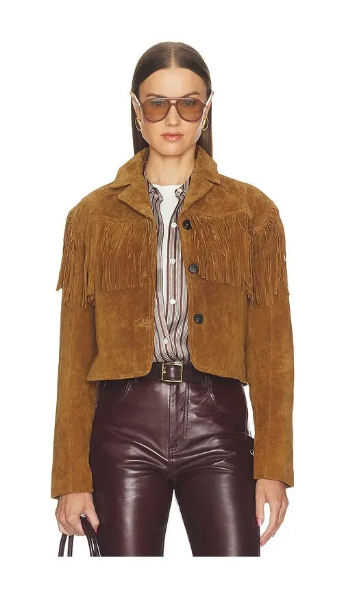 Blanknyc Faux Suede Fringe Jacket In . Also