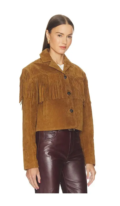 Blanknyc Faux Suede Fringe Jacket In . Also