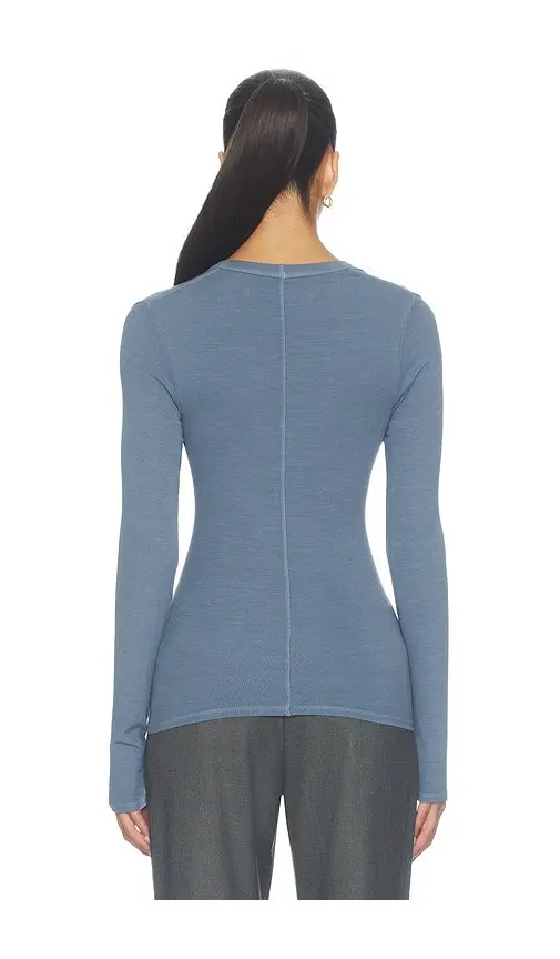Enza Costa Silk Rib Essential U Tee In . Also