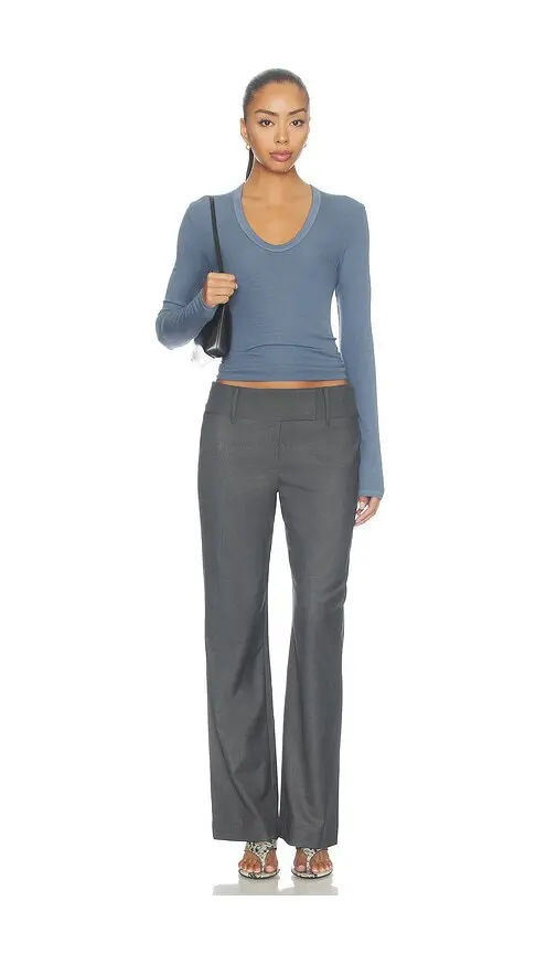 Enza Costa Silk Rib Essential U Tee In . Also