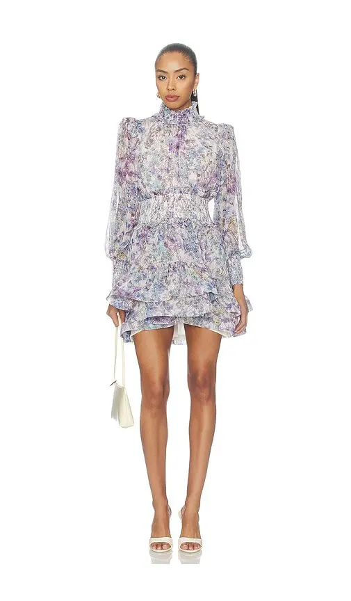 ELLIATT Rosaria Long Sleeves With High Neck Mini Dress In . Also - Multi