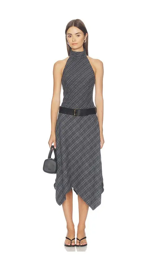 ALL THE WAYS Noa High Neck Midi Dress In . Also