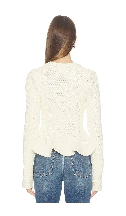 PISTOLA Elina Peplum Openwork Cardigan In . Also