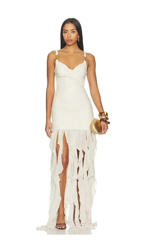 PatBO Golden Knit Long Dress In . Also