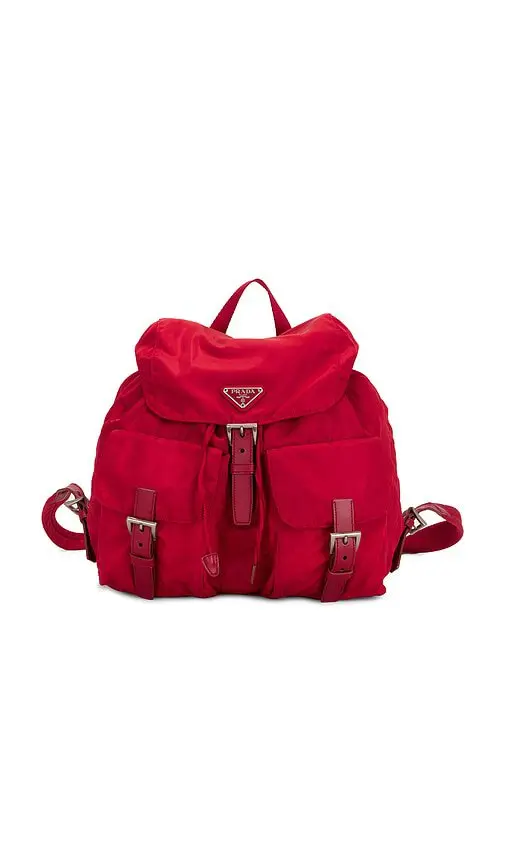 FWRD RENEW Prada Tessuto Backpack - Red