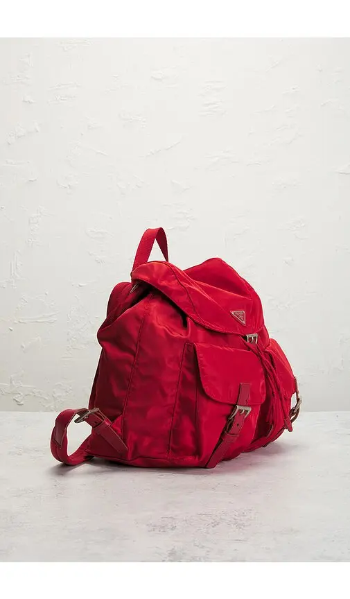 FWRD RENEW Prada Tessuto Backpack - Red