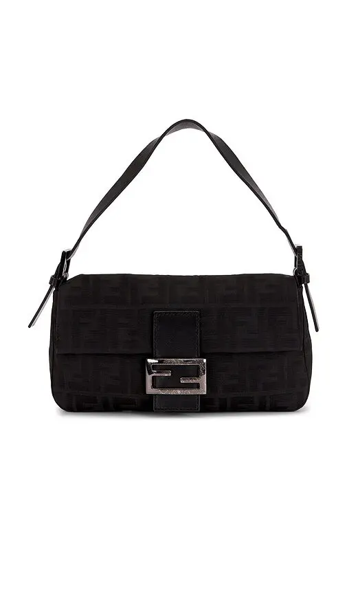 FWRD RENEW Fendi Zucca Baguette Shoulder Bag - Black