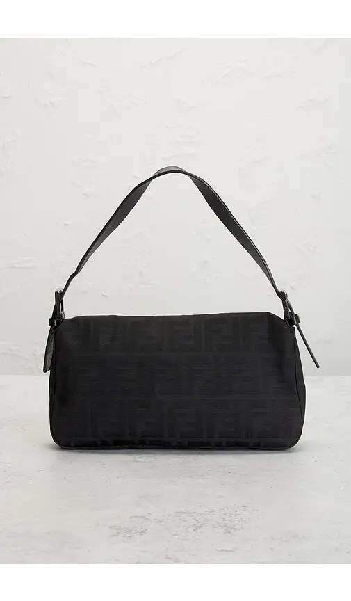 FWRD RENEW Fendi Zucca Baguette Shoulder Bag - Black