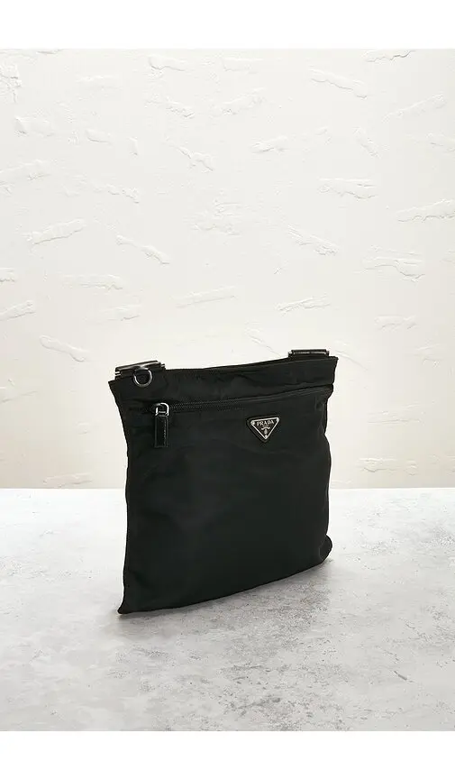 FWRD RENEW Prada Tessuto Flat Messenger Bag