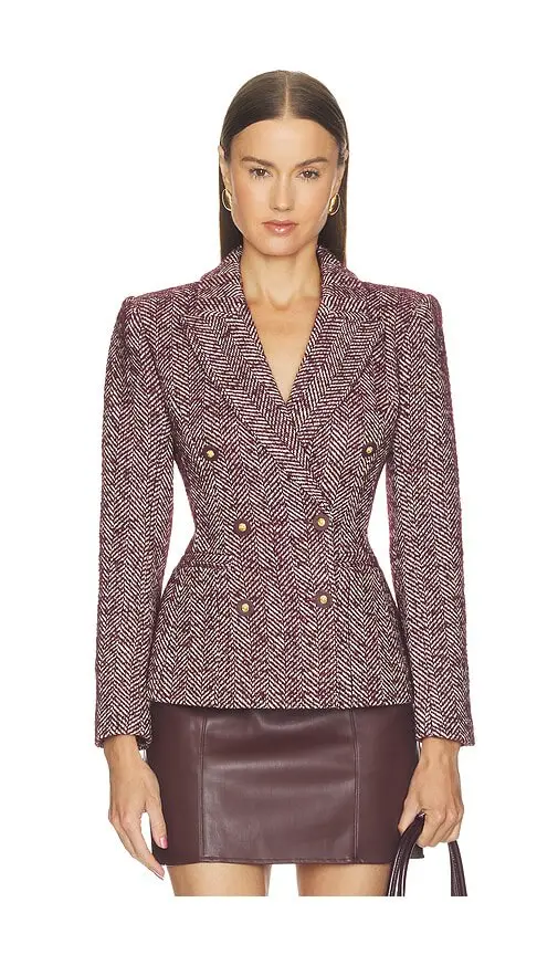 L'Agence Karima Double Breasted Cinched Waist In . Also - Red