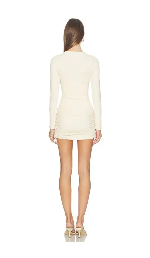 FLEUR DU MAL Drawstring Hourglass Rib Mini Dress In . Also
