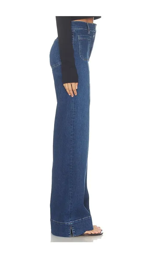 FRAME Le Slice Slim Palazzo Long Jeans In . Also