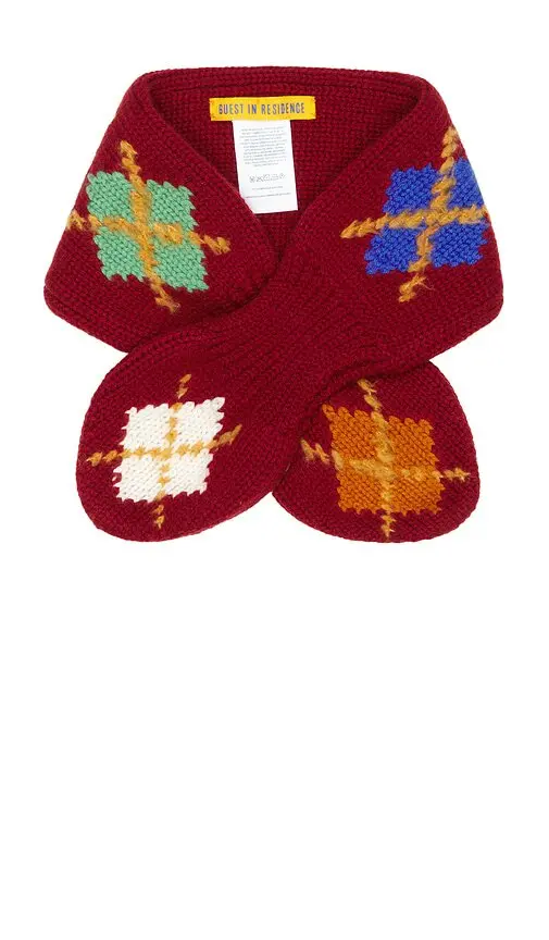 Guest In Residence Argyle Bowtie Scarf - Red