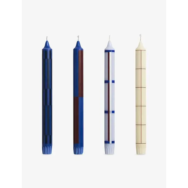 HAY Pattern Wax Candle Set Of Four - Blue Silver
