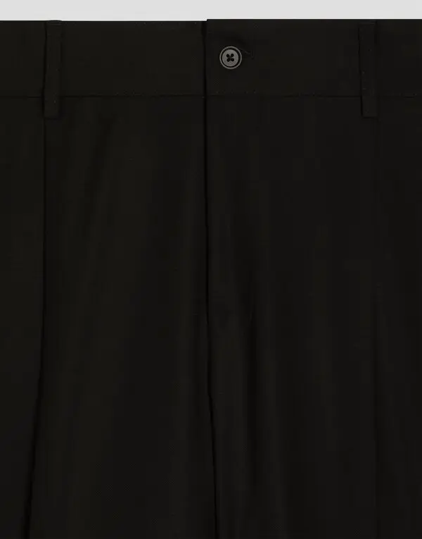 Dolce & Gabbana Virgin Wool Trousers Pants And Shorts - Black