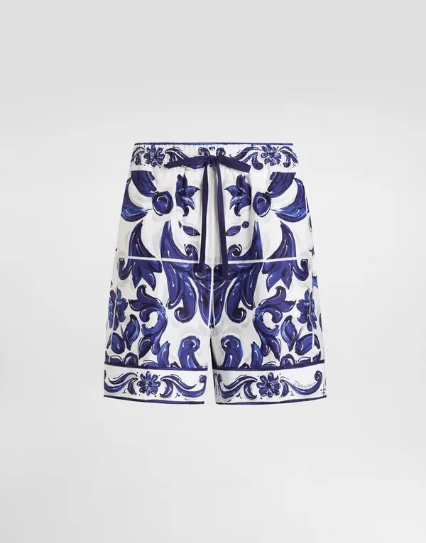 Dolce & Gabbana Dg Exclusive Majolica- Poplin Shorts Pants And Shorts - Print