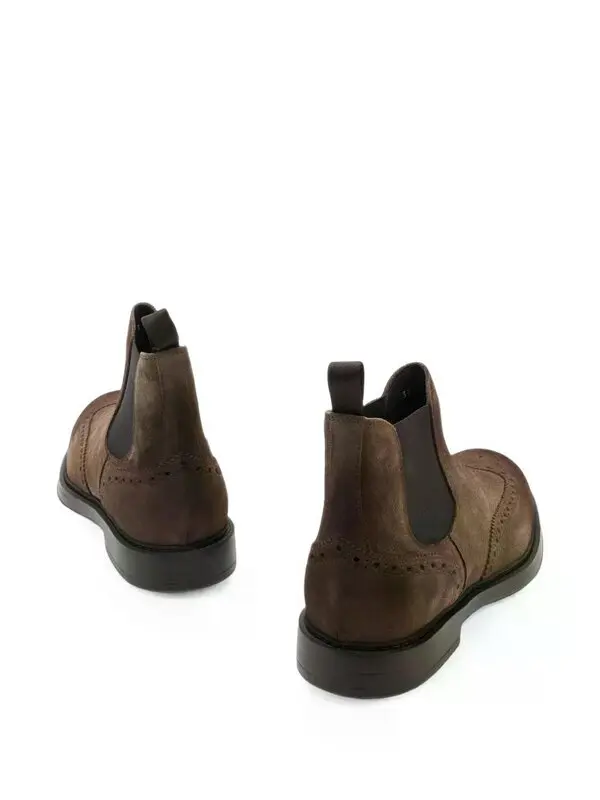 DOUCAL'S Brogue-detail Suede Chelsea Boots