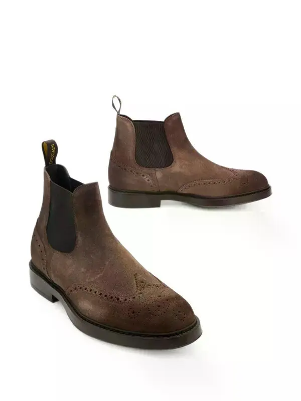 DOUCAL'S Brogue-detail Suede Chelsea Boots