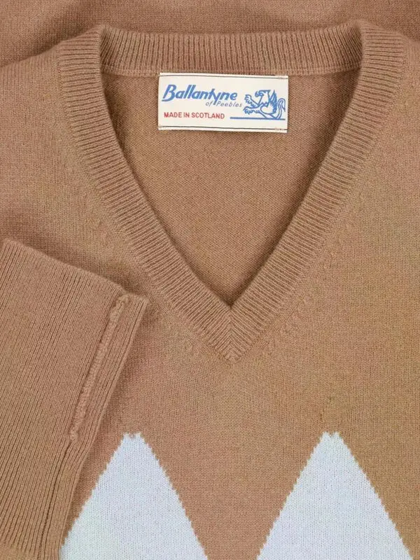 BALLANTYNE Argyle-intarsia V-neck Sweater
