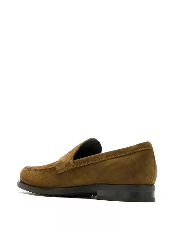 TOD'S Pebbled-sole Suede Penny Loafers
