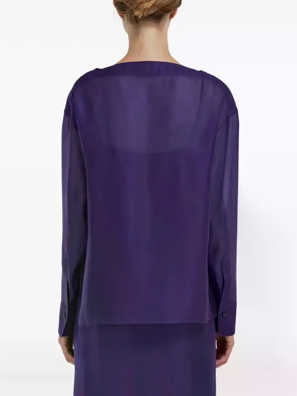 FERRAGAMO Lace-up Sheer-panel Top