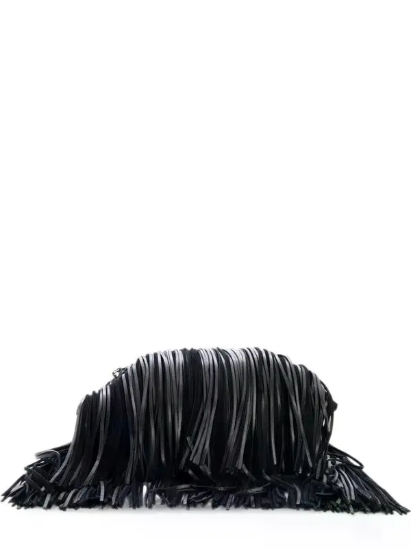 Saint Laurent Grace Fringe Leather And Suede Large Hobo Bag - Black