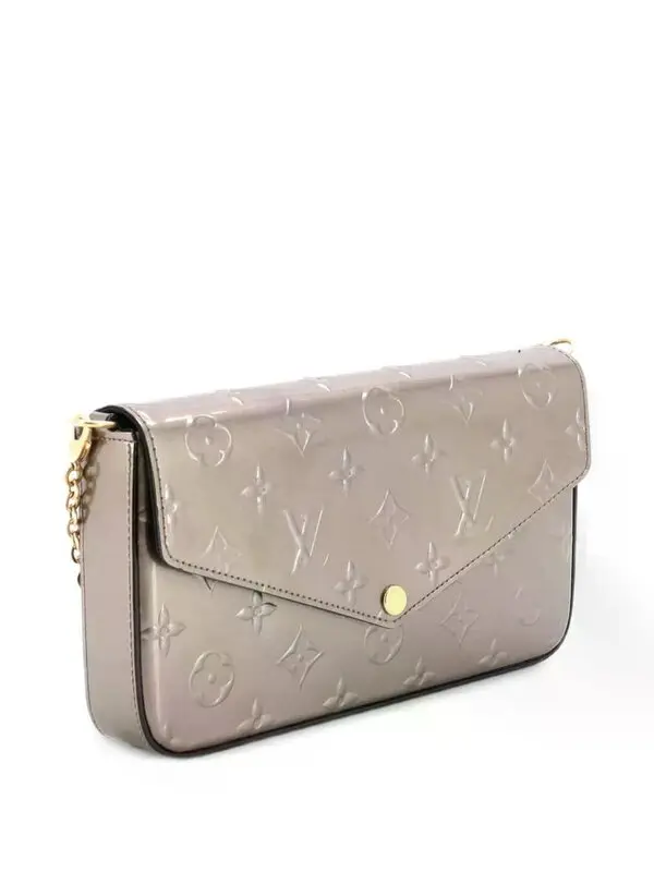 LOUIS VUITTON Felicie Pochette Limited Edition Metallic Monogram Vernis Shoulder Bag
