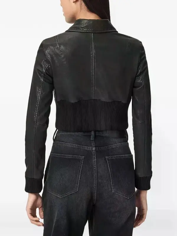 ALLSAINTS Ribbed-knit Panelled Leather Jacket