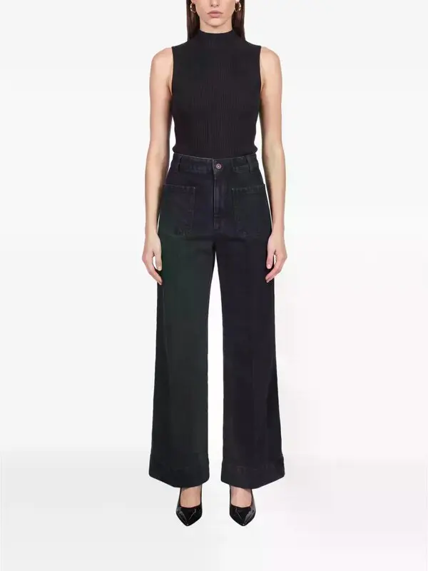 Victoria Beckham Patch-pocket Wide-leg Jeans