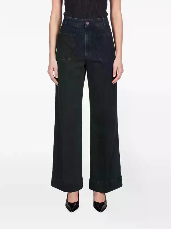 Victoria Beckham Patch-pocket Wide-leg Jeans