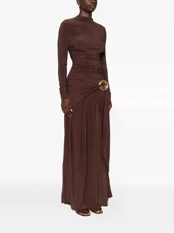 Aje Selah Ruched Long-sleeve Maxi Dress