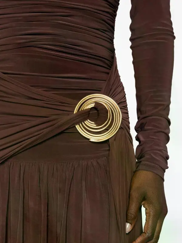Aje Selah Ruched Long-sleeve Maxi Dress