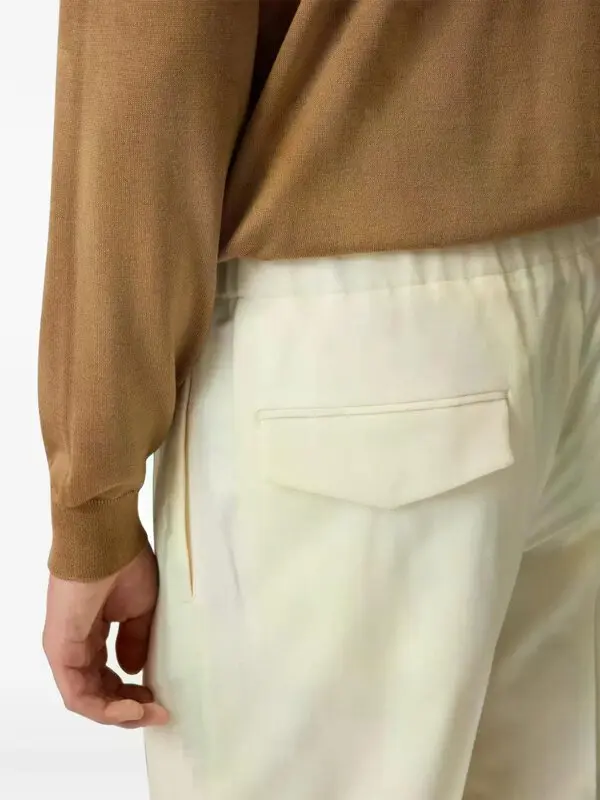 LARDINI Flat-front Flannel Straight-leg Trousers