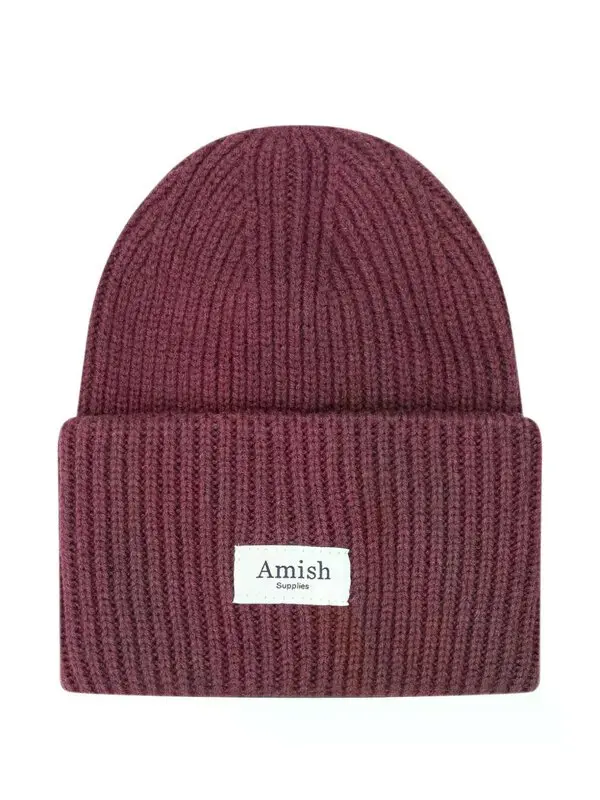 AMISH SUPPLIES Ribbed-knit Beanie Hat - Red