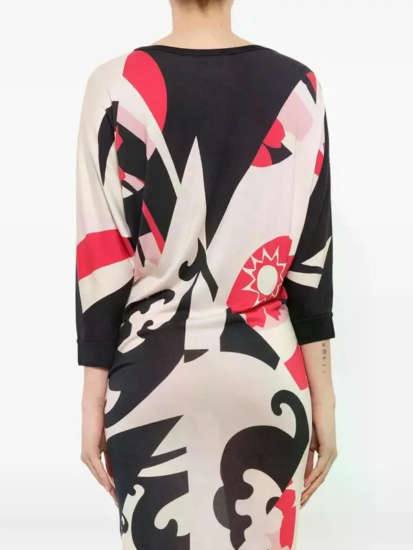 Alexander McQueen Abstract-print Three-quarter-sleeve Mini Dress