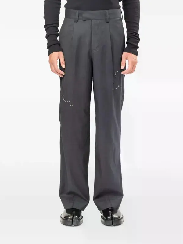 DOMREBEL Bully Cross-stitch Wool Trousers