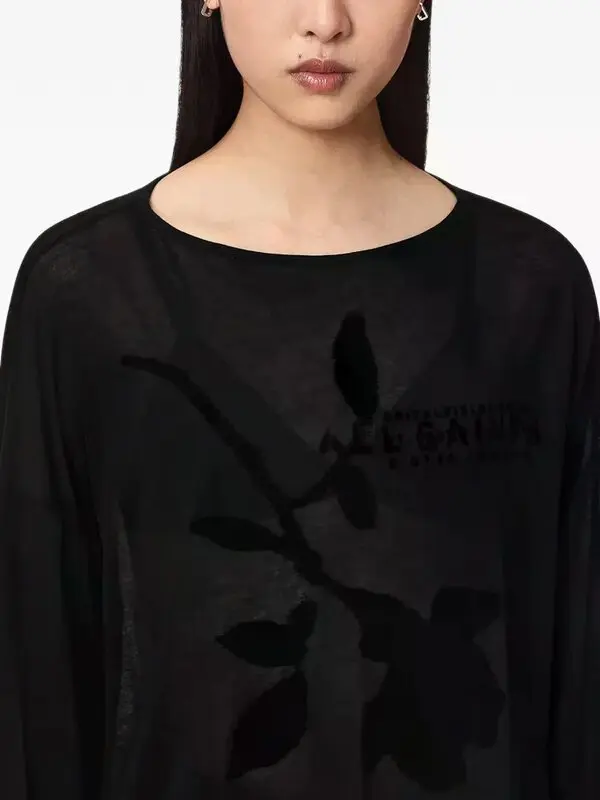 ALLSAINTS Floral-devoré Boat-neck Top