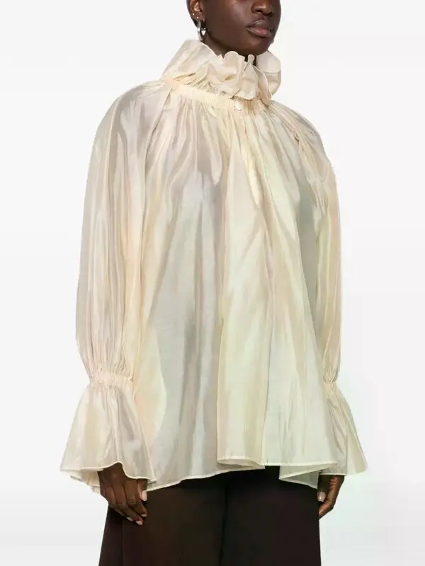 THELATEST Estelle Ruffled-collar Balloon-sleeve Top