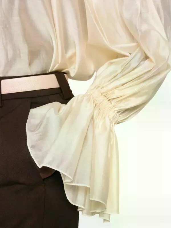 THELATEST Estelle Ruffled-collar Balloon-sleeve Top