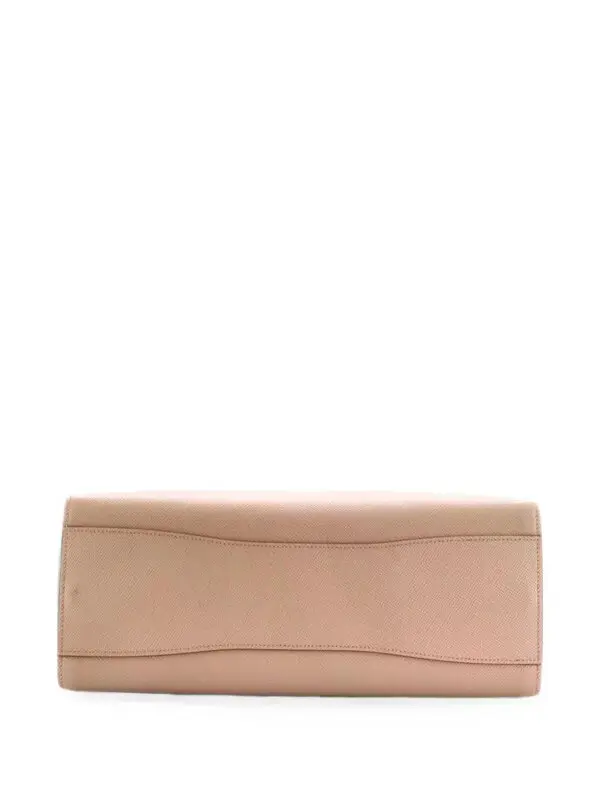 Prada Side Pleat Saffiano Leather Large Tote Bag
